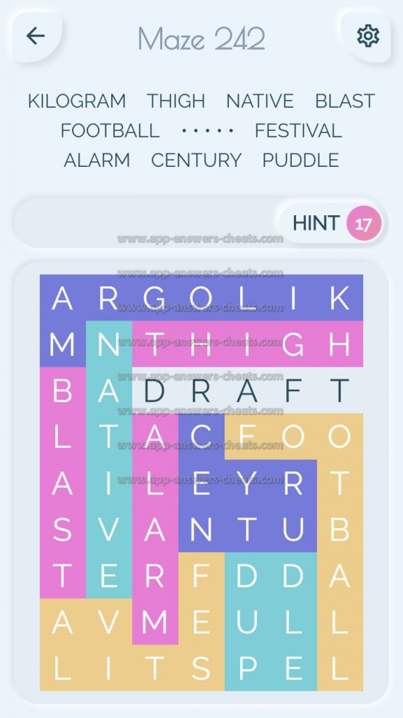 Word Maze Level 242 – App Answers & Cheats